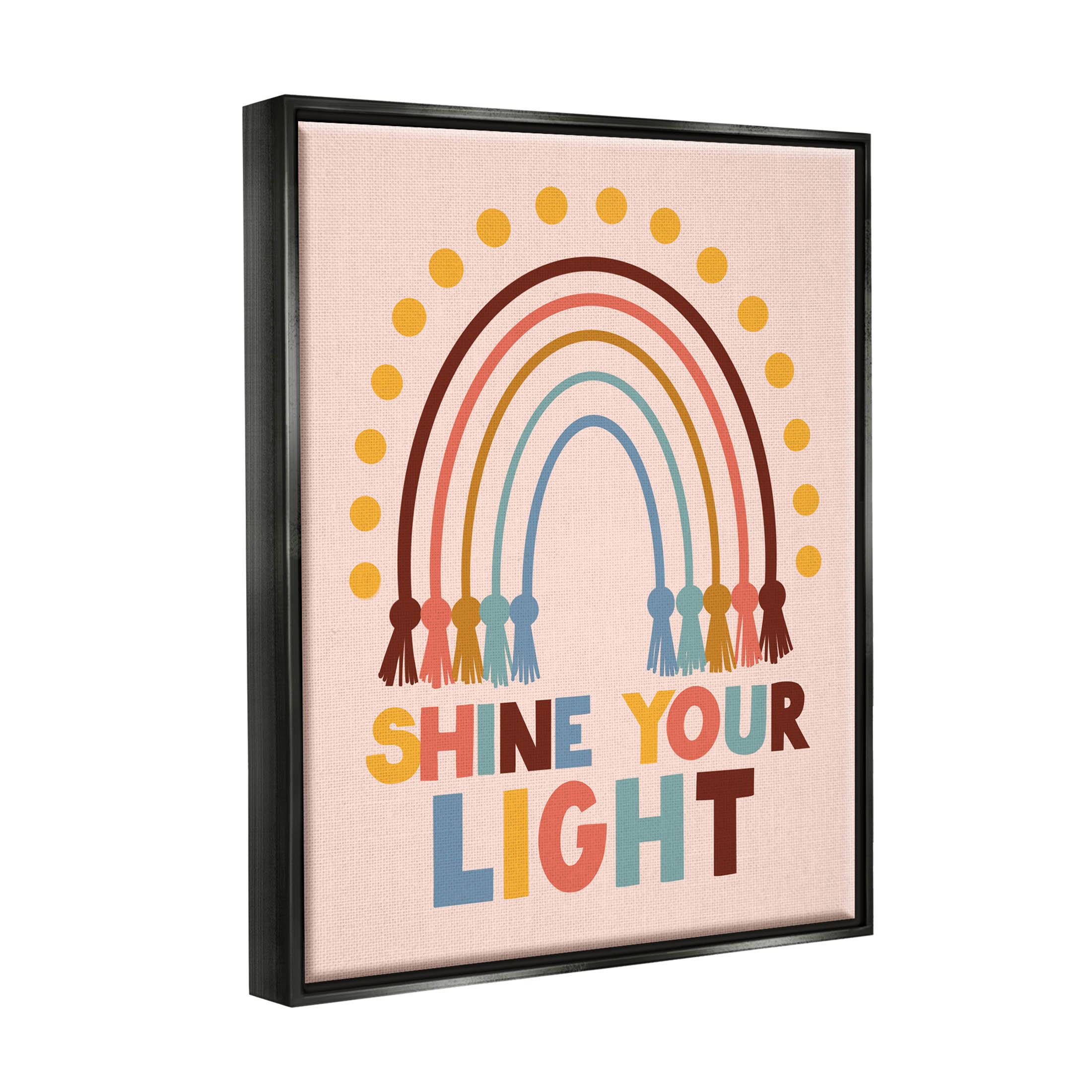 Isabelle & Max™ Shine Your Light Hanukkah Rainbow by - Floater Frame Textual Art on Canvas ...